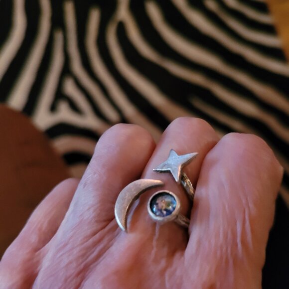 Jewelry | Handcrafted Celestial Jewelry Galaxy Orbit Star Moon Ring W ...